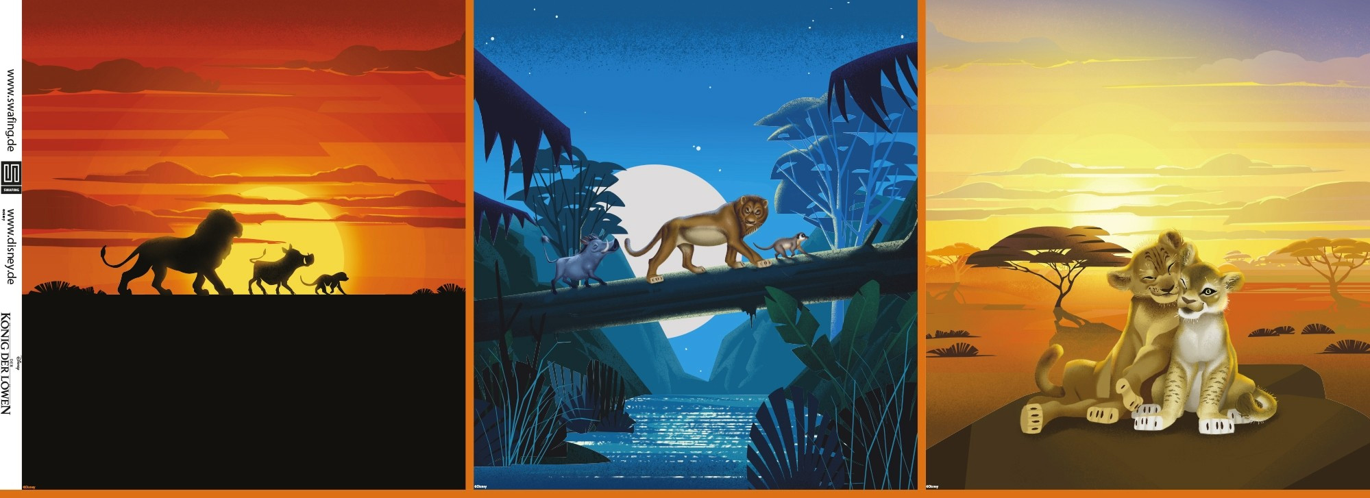 %Sale%: Jersey Stoff König der Löwen Panel Timo Pumba Simba 0,60m